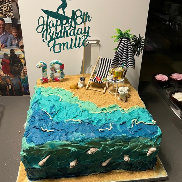 Seaweed, Coral Shimmer Mermaid Birthday Cupcake Cake Toppers ...