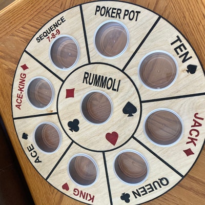 Travel Size Rummoli Boardon a Lazy Susan, Rummoli Board, Rummoli Board ...