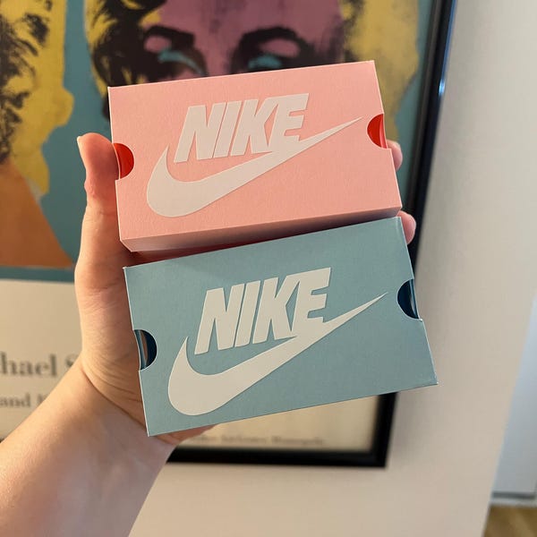 Gender Reveal Shoe Box Party Favors, Fully Assembled Sneaker Box Favors ...