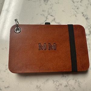 Monogrammed Leather Index Card Holder, 4x6 Index Card Case ...