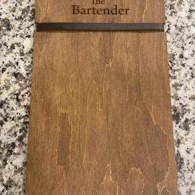 Wooden Menu Board for Flip Sheet, Engraved Menu Holder, Restaurant Menu ...