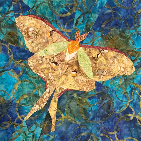 Luna Moth Fpp--paper Piecing Quilt Block Pattern - Etsy