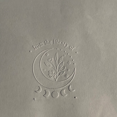 Moon Embosser Book Stamp Personalized From the Library of - Etsy