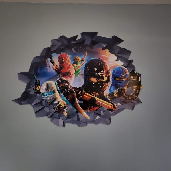 Ninja Bricks Wall Decal – Boys Room Peel & Stick Art - Etsy