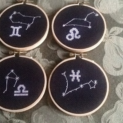 Zodiac Constellation Set Cross Stitch Patterns Astrology, Stars ...
