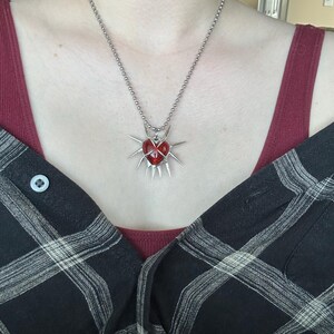 Y2k Grunge Cyber Spiky Heart Necklace, Goth Alt Jewelry, Statement ...