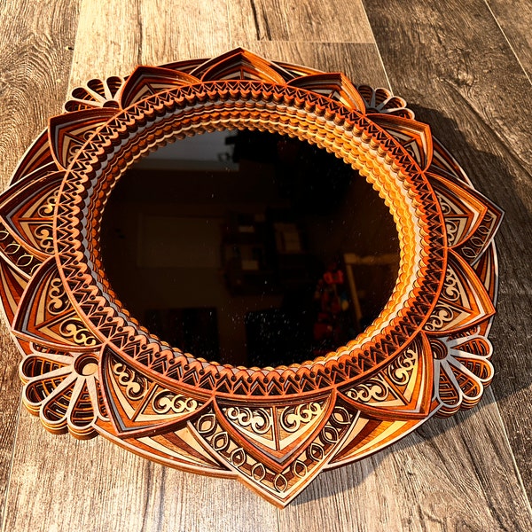 Digital Files Multilayered River Mandala Mirror, Layered Wall Art ...