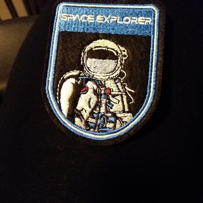 Astronaut Space Explorer Iron / Sew on Embroidered Patch Badge Embroidery Space Walk EVA Motif ...