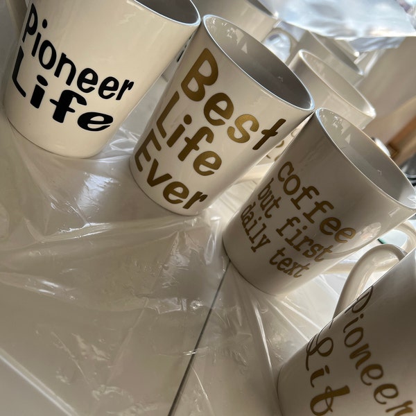 Vinyl Mug Decals- Best Life Ever- JW Mugs- Vinyl Stickers- Pioneer Gift ...