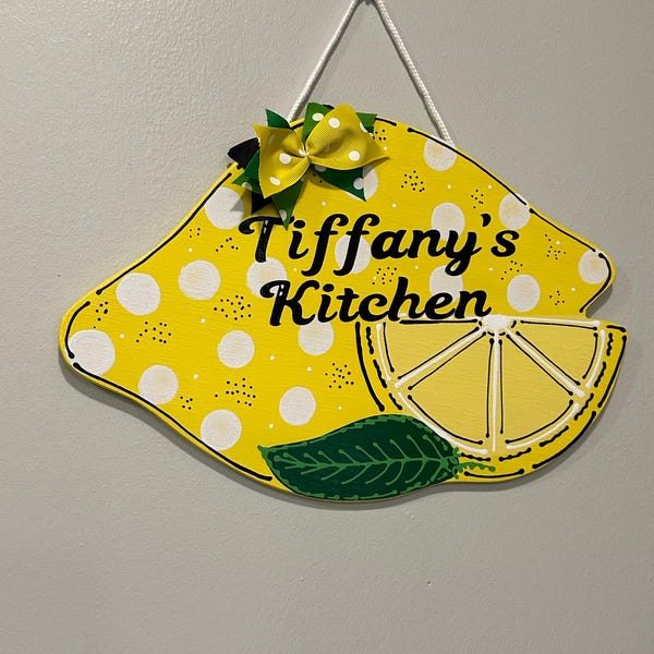 Personalized LEMON TEACHER SIGN Class Classroom Name Room Door Plaque ...