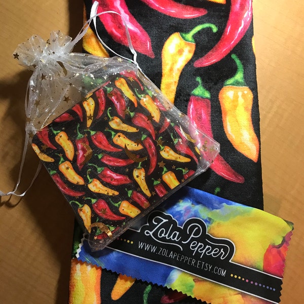 Chili Pepper Coaster Set - Set of 4 - Set of 6 - Chili Pepper Print ...