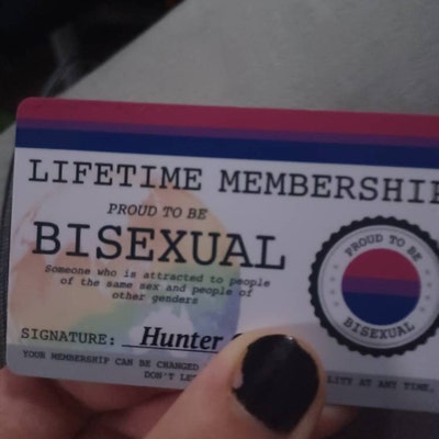 BISEXUAL Gay Pride Identity Card Lifetime Membership Card LGBT Identity ...