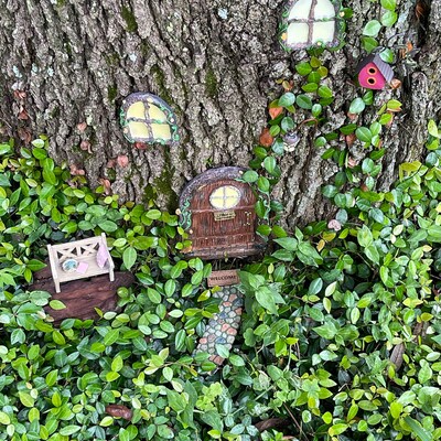 Fairy Door and Windows for Trees Glow in the Dark Outdoor Decor Fairy ...