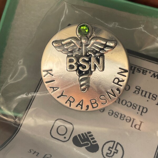 Personalized Pin for RN / Rn Gift /bsn /nurses / Nursing Student Gift ...