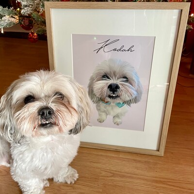 Custom Pet Portrait in Memory of Dog Pet Memorial Gift for Pet Lovers ...