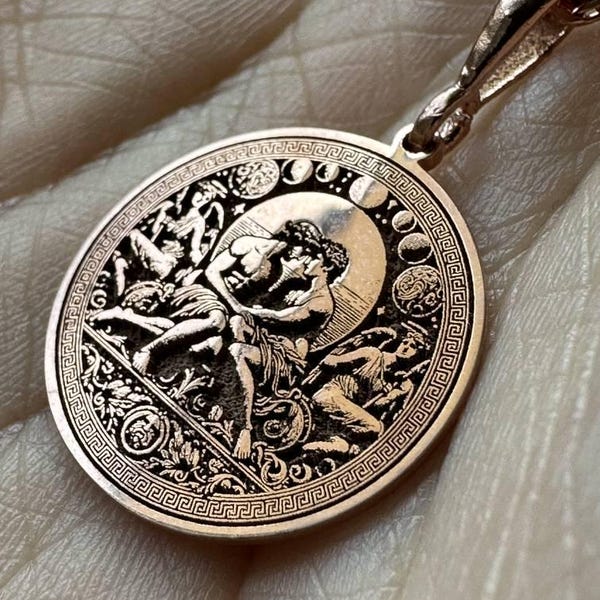 14k Solid Gold Dragon Charm Necklace, Dragon Silver Pendant, Rose Gold ...