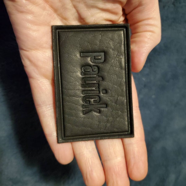 Personalized Leather Patch | Custom W/ Logo, Text Initials |rectangle ...