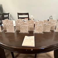 3D Marble Stone Table Numbers | Wedding Unique Signage | Custom Layered ...