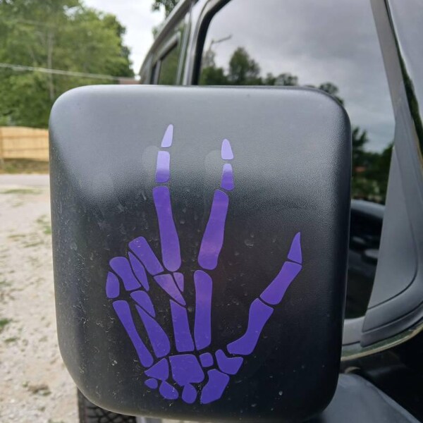 Skeleton Hand Decals | Peace Sign, 3 Finger Wave | Fits Jeep Wrangler ...