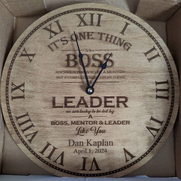 Management Gift - Personalized Gift for Boss Day - Leadership Clock ...