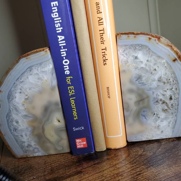 Natural Agate Geode Book Ends - 2 to 9 Lbs - Brazilian Agate Crystal ...