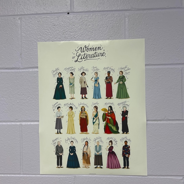 Women of Literature Printable Print, Female Authors Poster, Book Lover ...