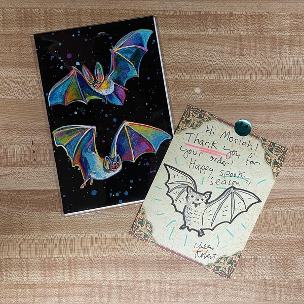 Fine Art. Creepy Cute Gothic Bat Mini Print; Unframed 4x6 Psychedelic ...