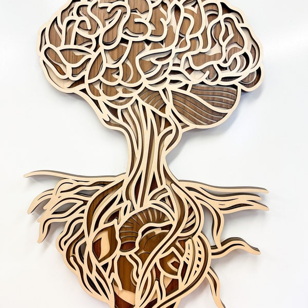 Heart Brain Multilayer SVG. Laser Cut File. Layer Construction. Plywood ...