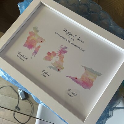 Custom Two Location Love Map, Long Distance Relationship Gift ...
