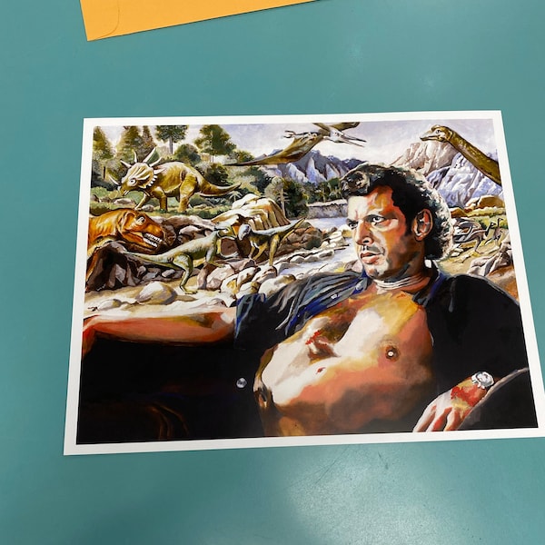 Jeff Goldblum Jurassic Park Art Print: Chaos Theory Oil Painting ...