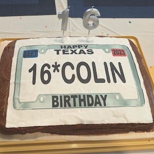 License Plate Edible Cake Topper - Etsy