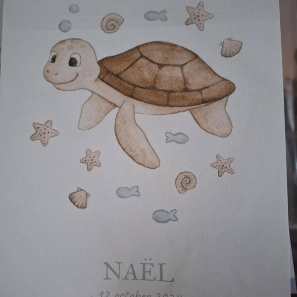 Baby Rabbit Kite Poster A4 (21x29.7cm) or 13x18cm Watercolor ...