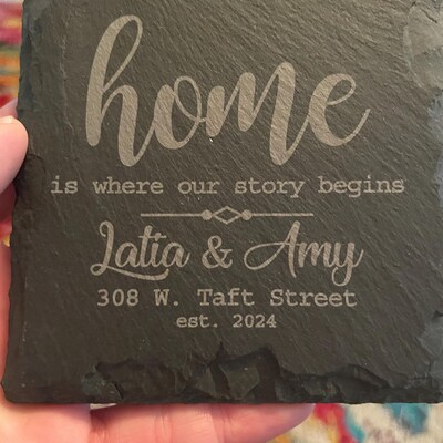 Housewarming Gift, New Home Gift, Wedding Gift, Slate Coasters, Our ...