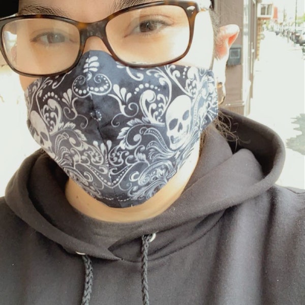 Spiked Black Unisex Face Mask, Masks for Metal Heads, Metal Head ...
