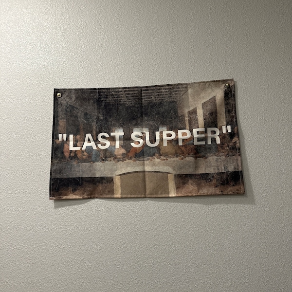 Last Supper Reproduction Canvas Banner, Leonardo Da Vinci Canvas Flag ...