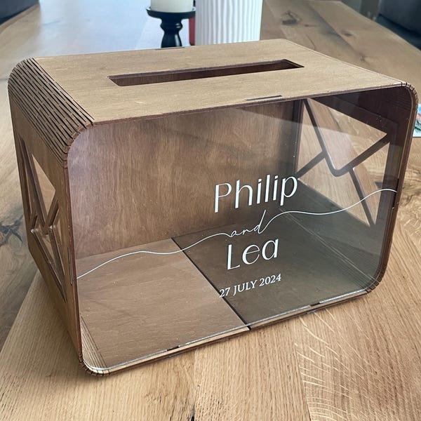 Crafted Memories, Personalized Wood and Acrylic Card Box for Your ...