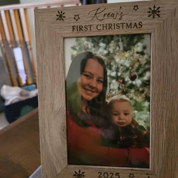 Personalised First Christmas Photo Frame | Baby’s First Christmas Frame ...