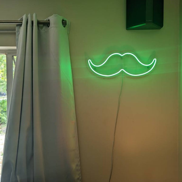 Mustache LED Neon Sign for Wall - Perfect Business Backdrop and Salon ...