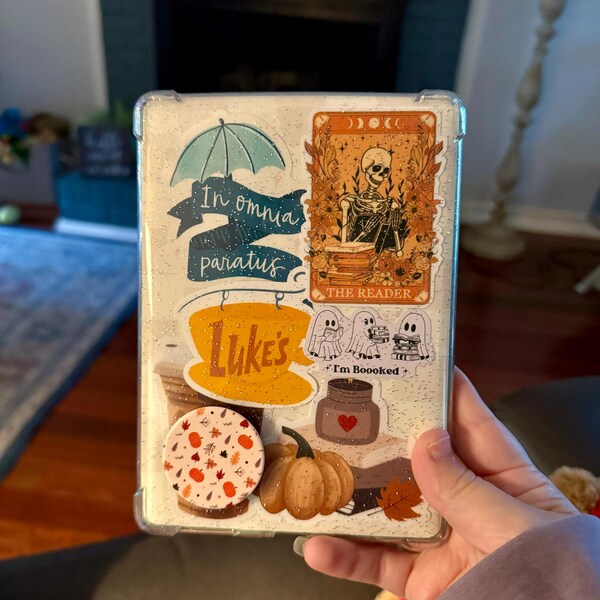 Holographic Reader Tarot Card Sticker Spooky Books Skeleton Sticker for ...