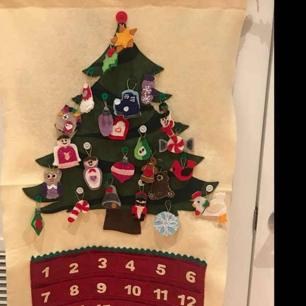 Christmas Tree Advent Calendar Pattern: 29 Felt Ornaments (digital ...