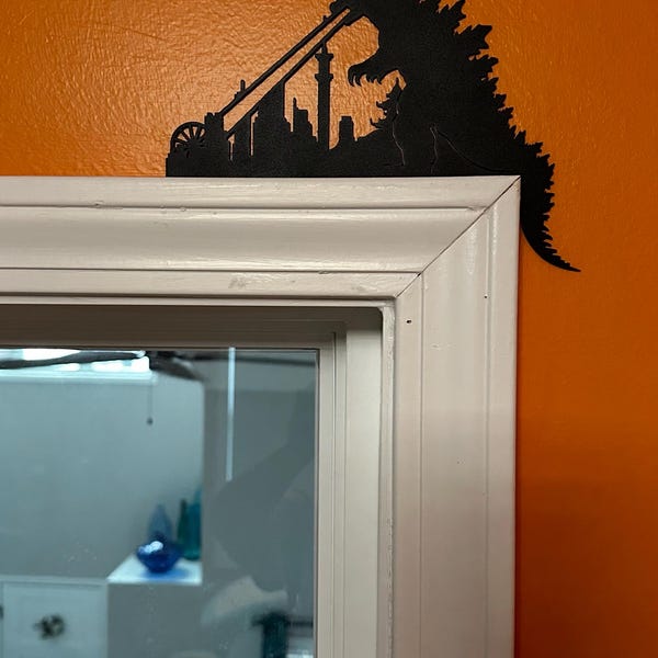 Godzilla Door Frame Topper Metal | Tokyo Dragon Door Topper | Metal ...