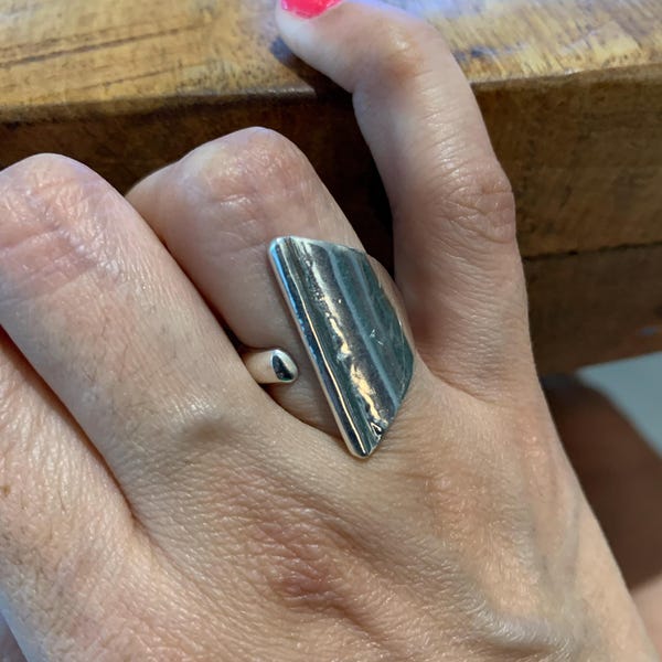Sideways Cross Ring, Large Cross Ring, Statement Ring, Minimalist Ring ...