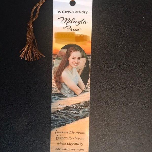 Personalized Memorial Bookmarks, Funeral Favors, Custom Bookmark #MPB1 ...
