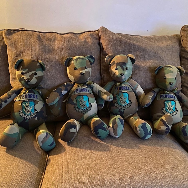 Military Memory Bear // Uniform Keepsake Bear // Police Memory Bear - Etsy