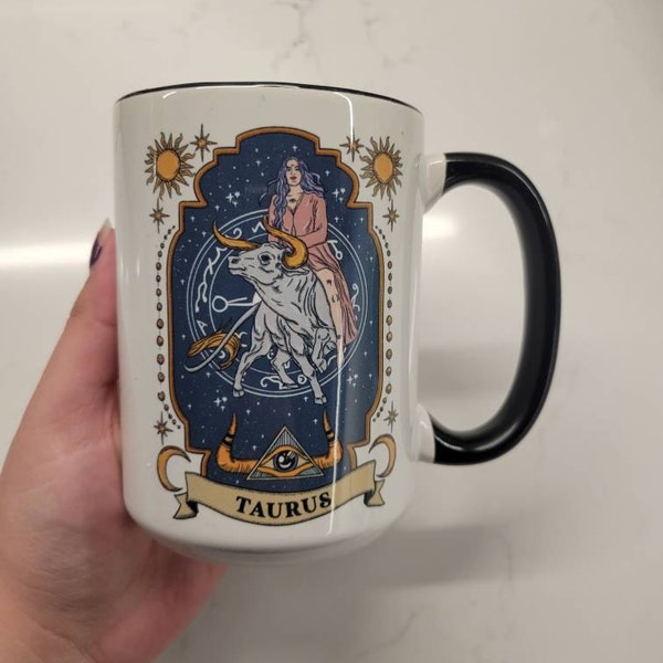 Taurus Zodiac Mug, Zodiac Coffee Mug, Taurus Mug, Witchy Taurus Mug ...