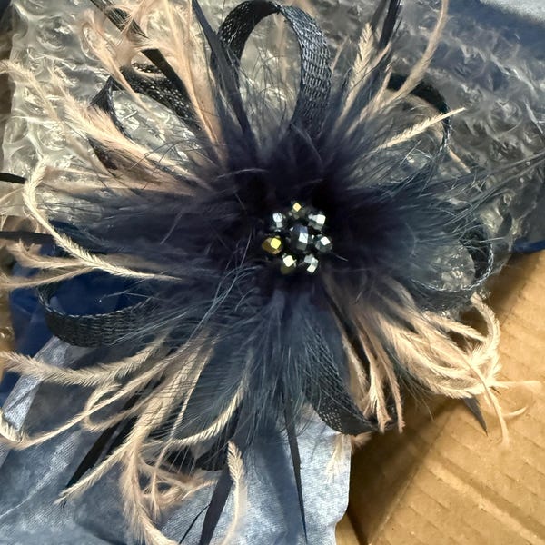 Black Crystal Fascinator Veiled Crystals or Pearl Studded Teardrop ...