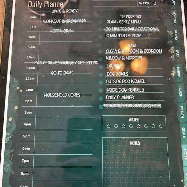 Undated Digital Planner Dark Mode, All in One iPad Planner, Goodnotes ...