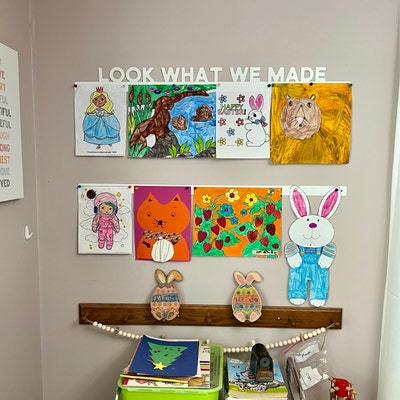 Custom Kids Art Display Board Magnetic, Playroom Wall Art, Kids Room ...