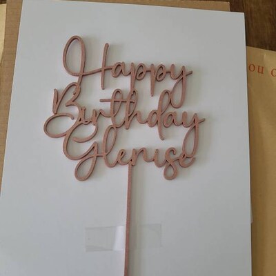 Wooden Custom Cake Topper With Your Text / Personalised Party Decor ...