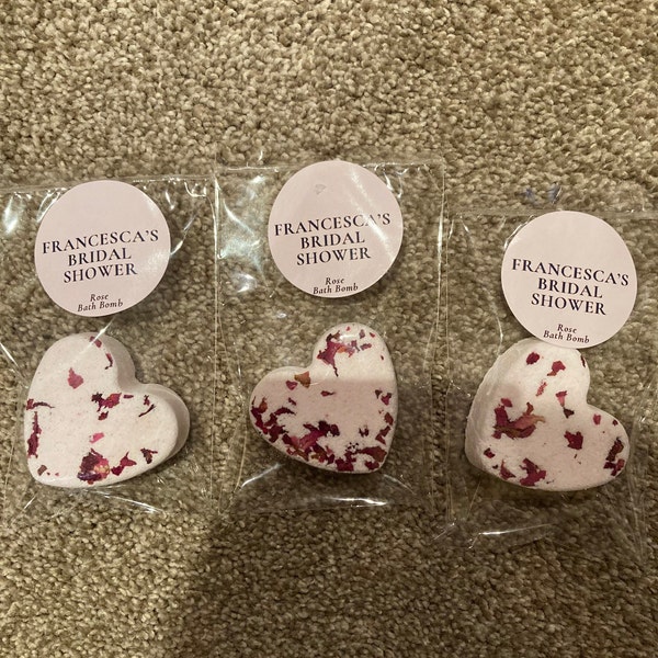 Personalized Rose Bath Bomb Favors, Bridal Shower Favors, Baby Shower ...